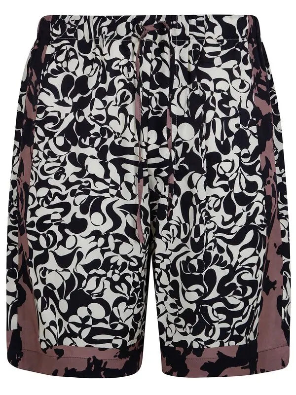 Dries Van Noten Printed Canvas Shorts - Black