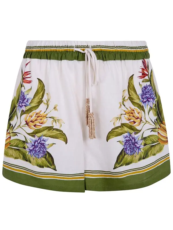 Farm Rio Linen Shorts - Beige