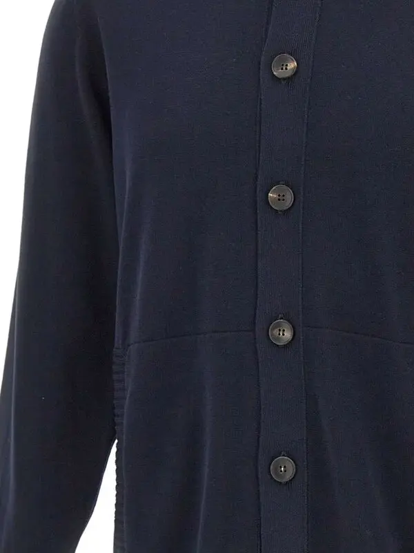 FILIPPO DE LAURENTIIS Polo Neck Long Sleeves Cardigan - Blue