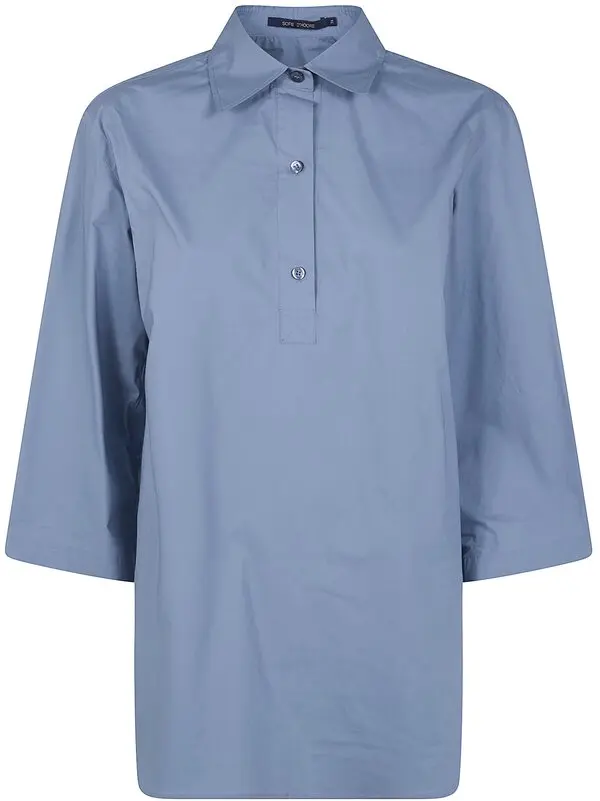 Sofie D'hoore 3/4 Sleeve Polo Neck Shirt