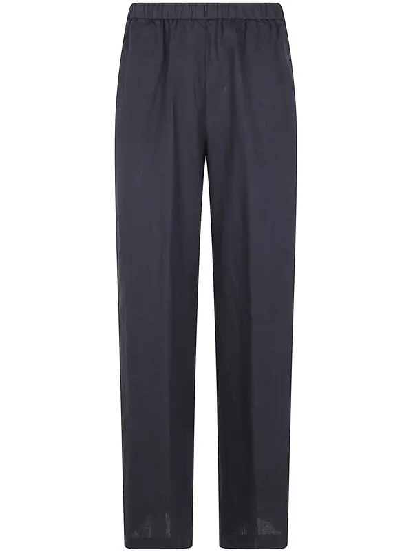 Aspesi Wide-leg Linen Trousers - Black