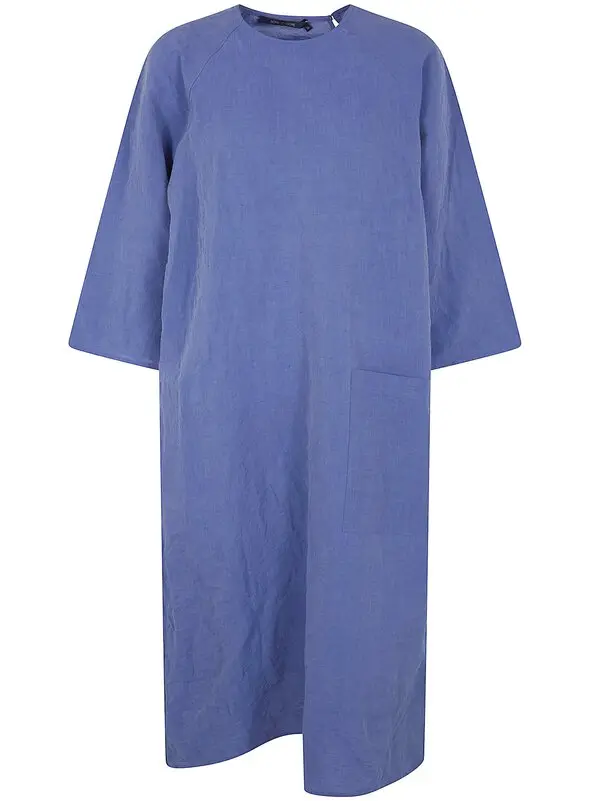 Sofie D'hoore Diya Relaxed Raglan Sleeve Dress With Patch Pocket - Blue