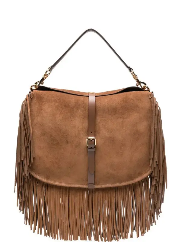 Etro Crossbody Pony Xl Fringes - Beige