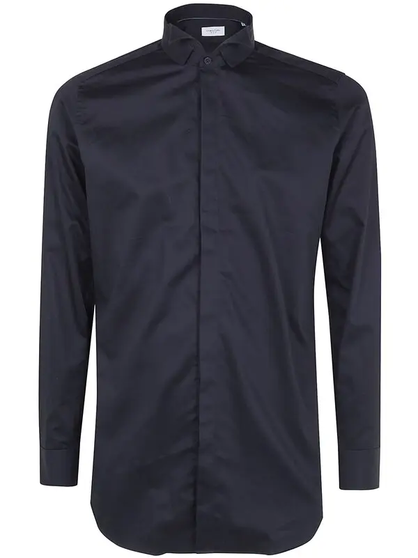 TINTORIA MATTEI 954 Wing Collar Shirt - Black