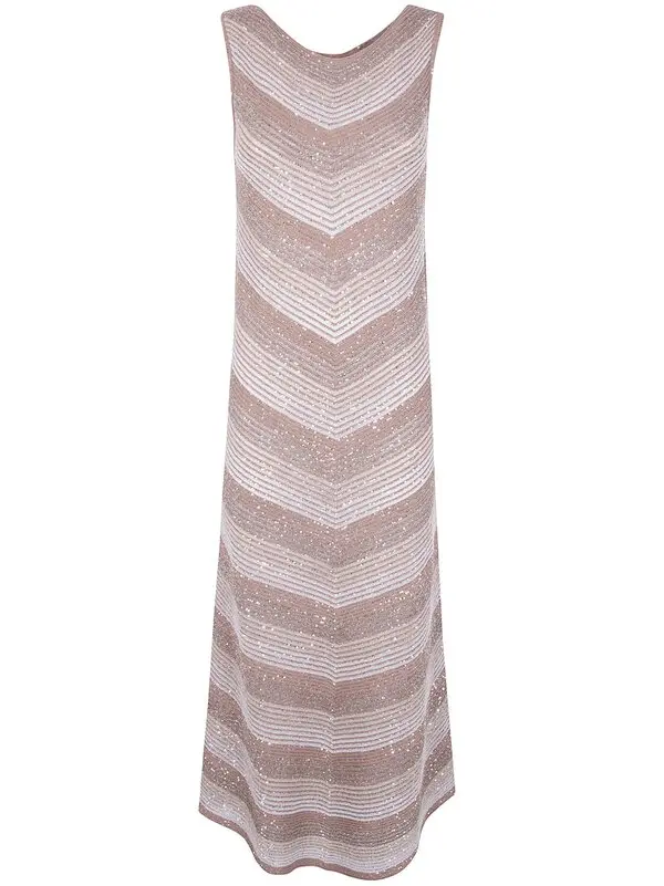 D.exterior Degrade` Lux Long Dress - Brown