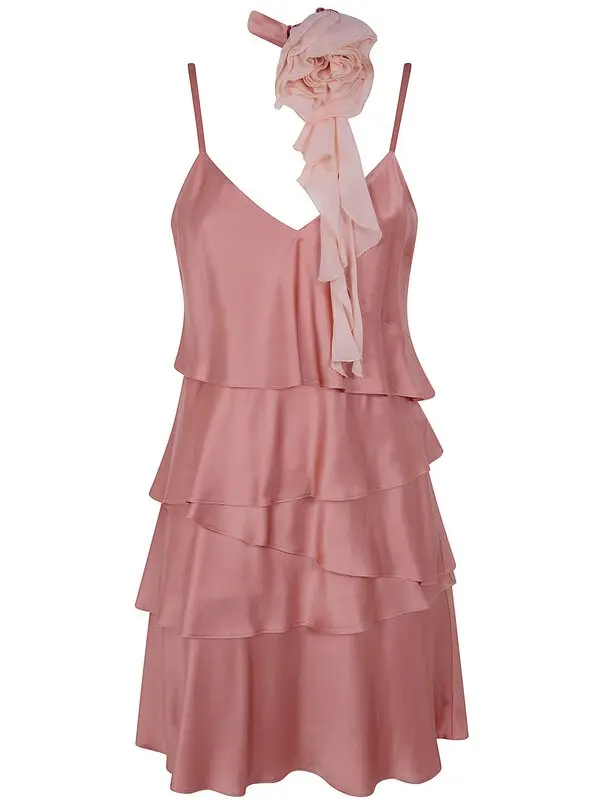 BLUGIRL Satin Rouched Dress - Pink