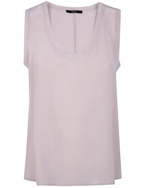 Seventy Mixed Silk Sand Wash Top - Pink
