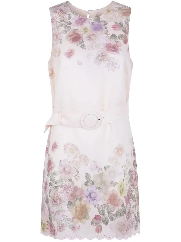 TWINSET Floral Print Linen Dress - Multi