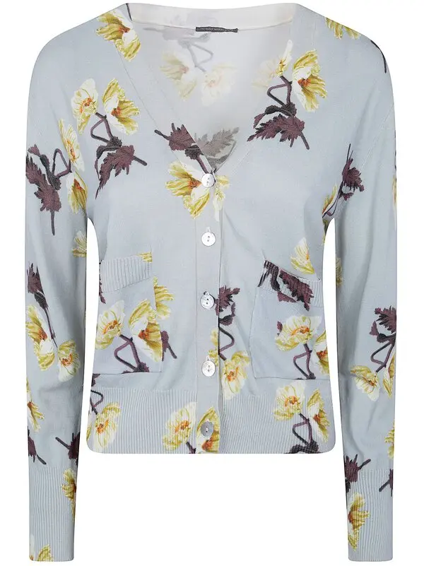 IN BED WITH YOU V-neck Printed Cardigan - Blue