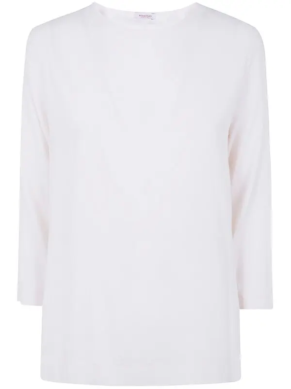 Rossopuro 3/4 Sleeve Silk Blouse - Pink