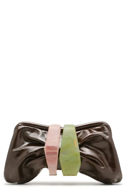 Cult Gaia Julita Leather Frame Clutch