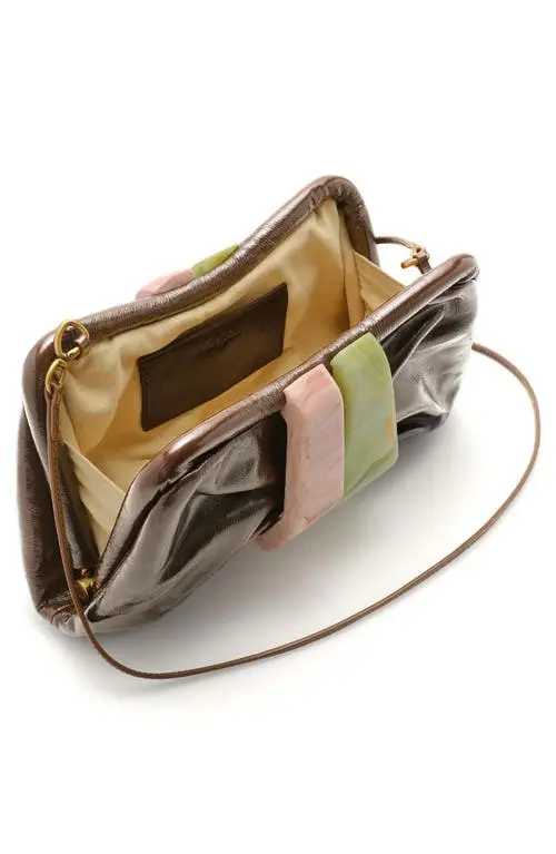 Cult Gaia Julita Leather Frame Clutch