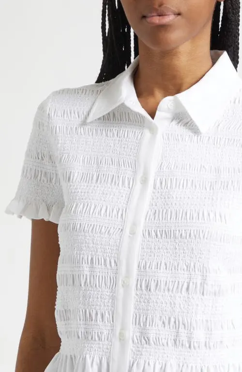 Veronica Beard Ellisandra Shirred Peplum Top