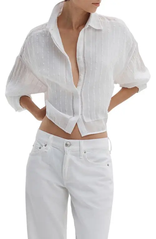 Rag & Bone Marin Combo Button-up Shirt - White