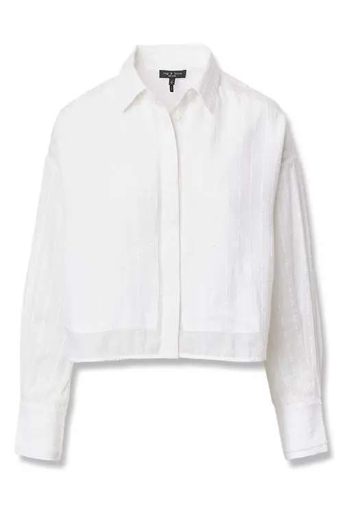 Rag & Bone Marin Combo Button-up Shirt - White