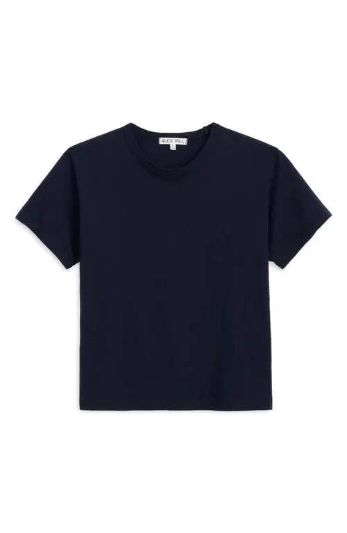 ALEX MILL Garcon Linen Blend T-shirt - Dark Navy