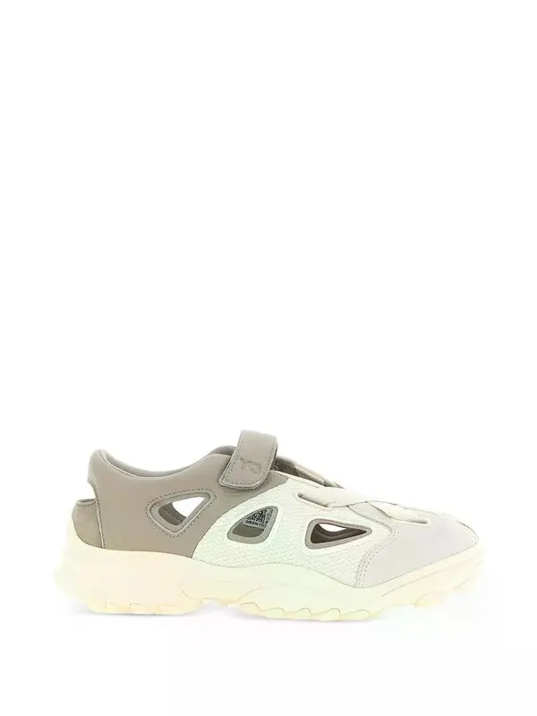 Y3 Cutout Embossed Logo Sandals - Grey