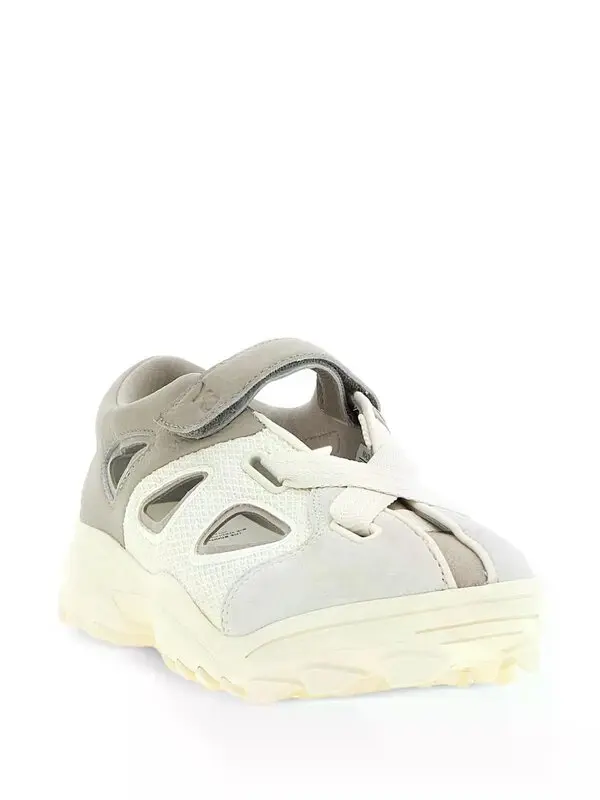 Y3 Cutout Embossed Logo Sandals - Grey