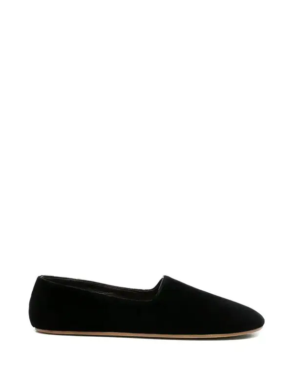 THE ROW Ponti Velvet Slippers - Black