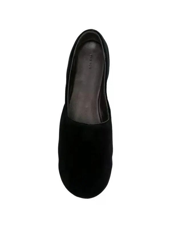 THE ROW Ponti Velvet Slippers - Black