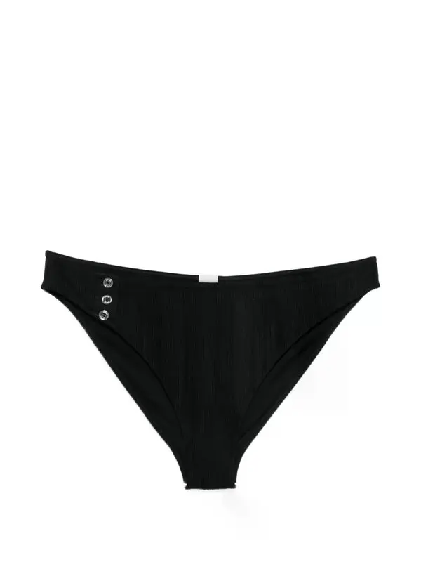 TOTEME Ribbed Button Bikini Bottom - Black