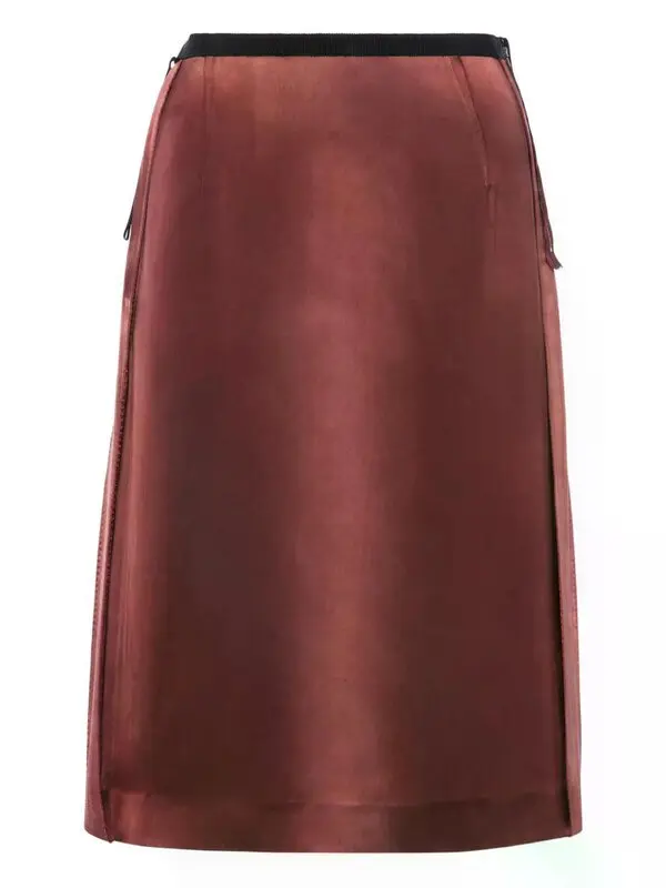 MAISON MARGIELA Satin Midi Skirt With Sun-faded Sheen And Contrasting Trims