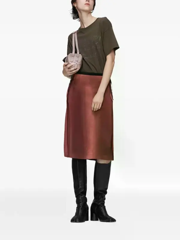 MAISON MARGIELA Satin Midi Skirt With Sun-faded Sheen And Contrasting Trims