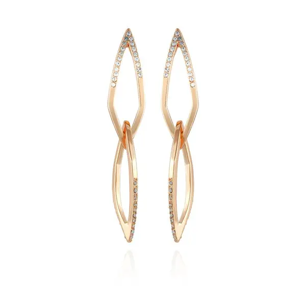 Vince Camuto 14k Goldtone Crystal Stone Link Drop Earring - Gold Tone