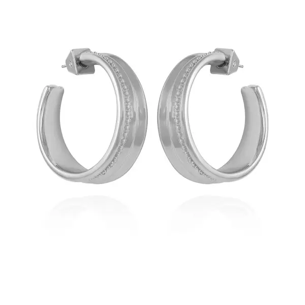 Vince Camuto Chunky Open Hoop Earrings - Silver Tone