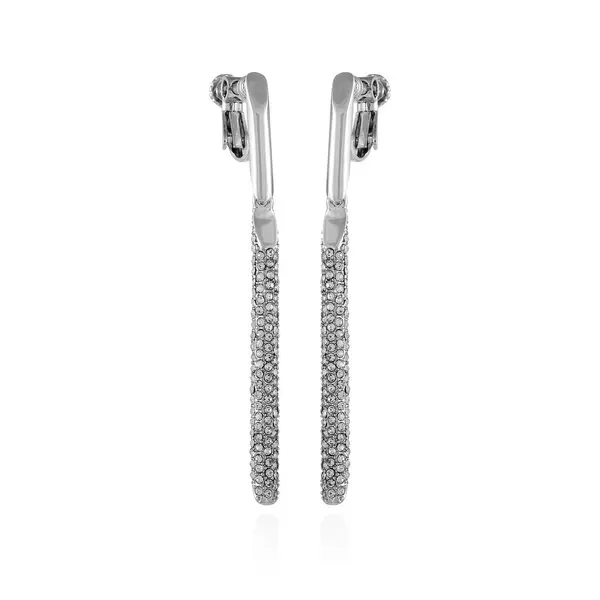 Vince Camuto Silvertone Linear Drop Clip On Earrings - Silver Tone
