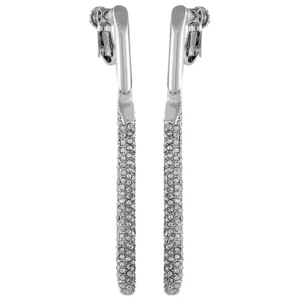 Vince Camuto Silvertone Linear Drop Clip On Earrings