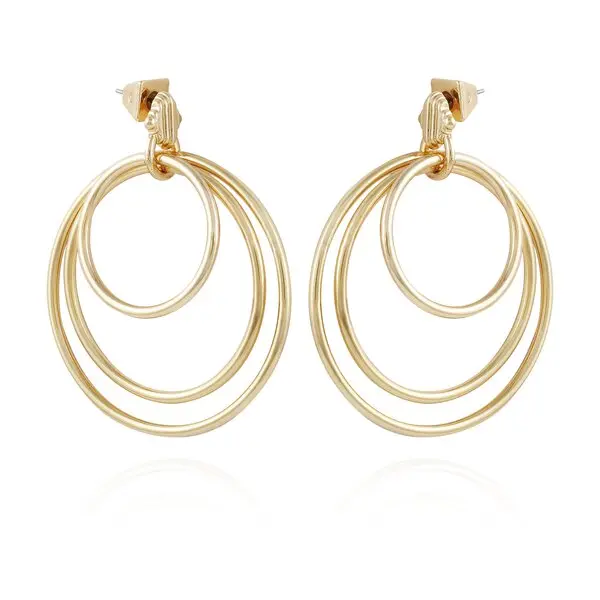 Vince Camuto Goldtone Triple Layered Hoop Drop Earrings - Gold Tone