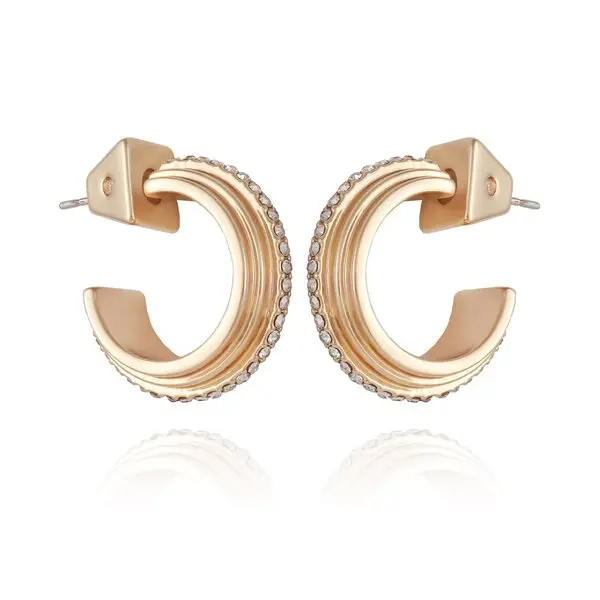 Vince Camuto 14k Goldtone Crystal Huggie Hoop Earring - Gold Tone