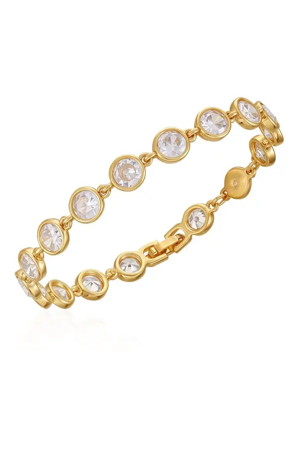 Vince Camuto Cubic Zirconia Bezel Bracelet - Gold Tone