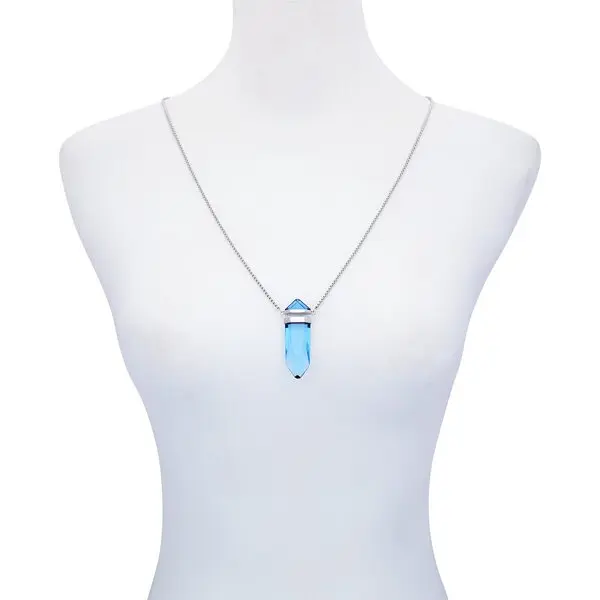 Vince Camuto Silvertone Crystal Stone Pendant Necklace