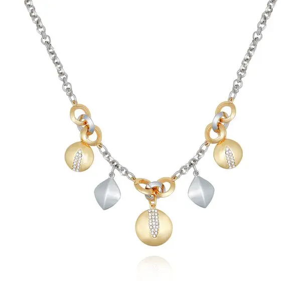 Vince Camuto Gilded Leaf Charm Necklace - Two Tone