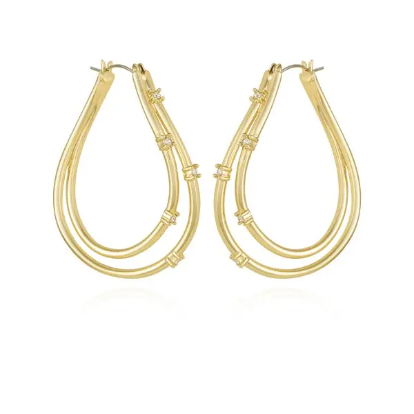 Vince Camuto Goldtone Double Oval Hoop Earrings - Gold Tone