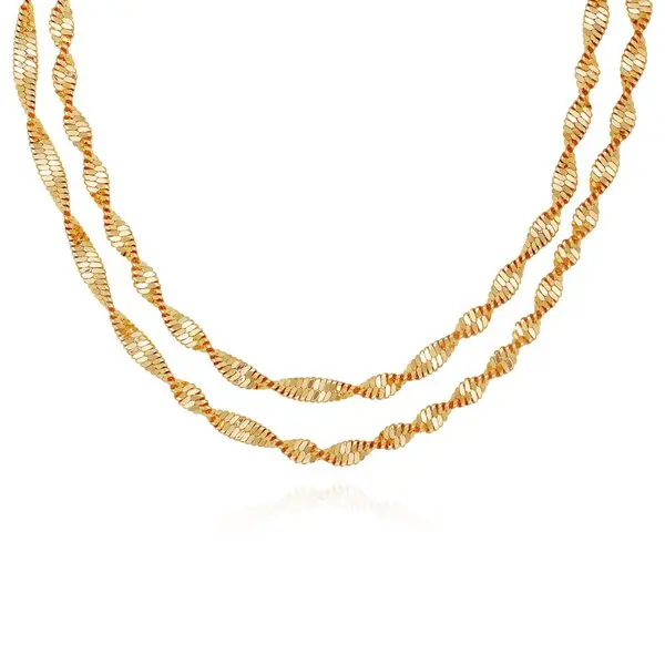 Vince Camuto Goldtone Layered Herringbone Necklace - Gold Tone