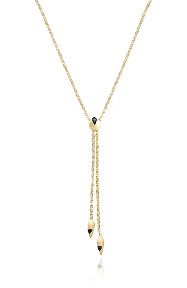 Vince Camuto Gold-tone & Black Drop Pendant Necklace - Gold Tone