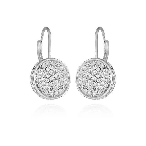Vince Camuto Silvertone Glass Stone Coin Leverback Earrings - Silver Tone