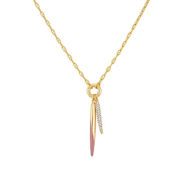Vince Camuto Double Pendant Necklace - Pink/stone
