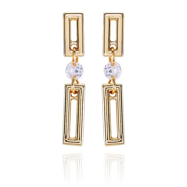 Vince Camuto Goldtone Clear Glass Stone Dainty Drop Earrings - Gold Tone