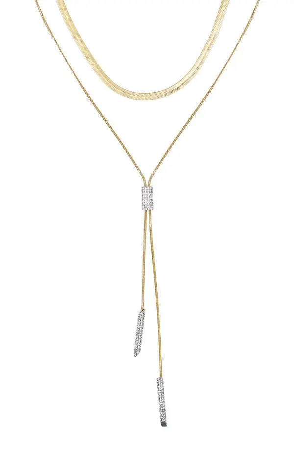 Vince Camuto Gold-tone And Crystal Pendant Necklace - Two Tone