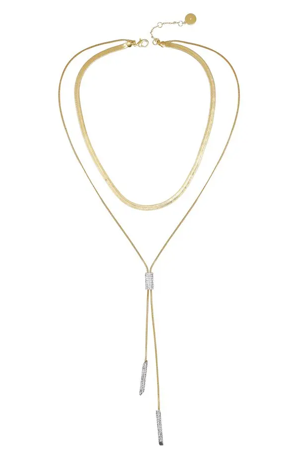 Vince Camuto Gold-tone And Crystal Pendant Necklace