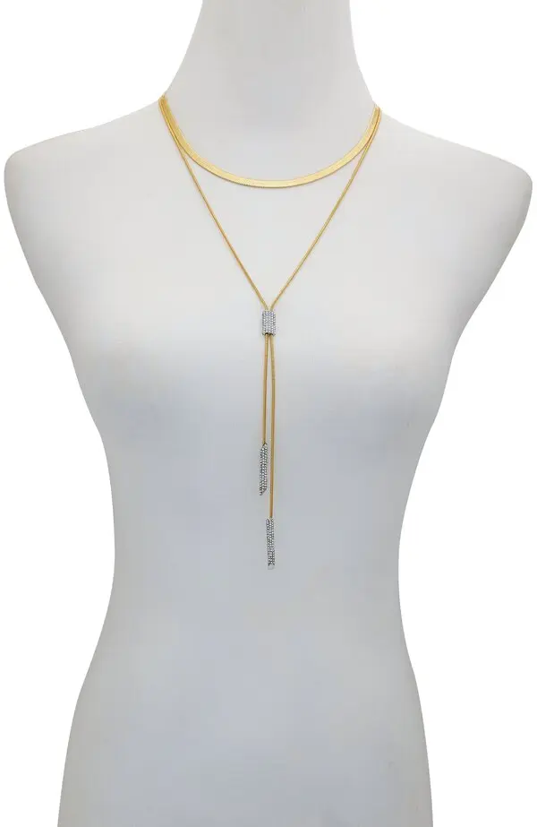 Vince Camuto Gold-tone And Crystal Pendant Necklace