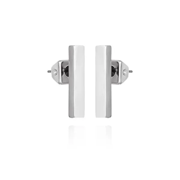 Vince Camuto Rectangle Bar Stud Earrings - Silver Tone