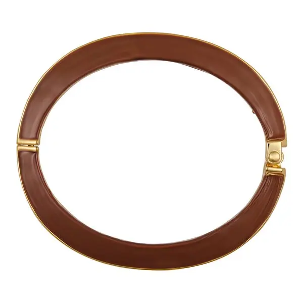 Vince Camuto Hinged Cuff Bracelet - Brown Gold Tone
