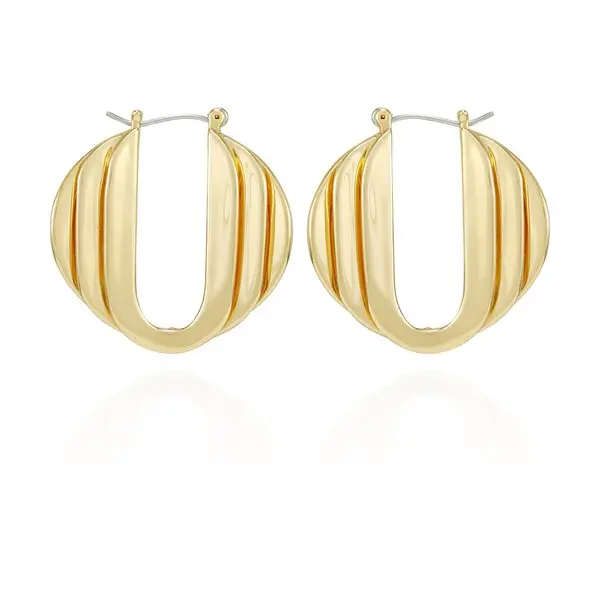 Vince Camuto Stacked Link Hoop Earrings - Gold Tone