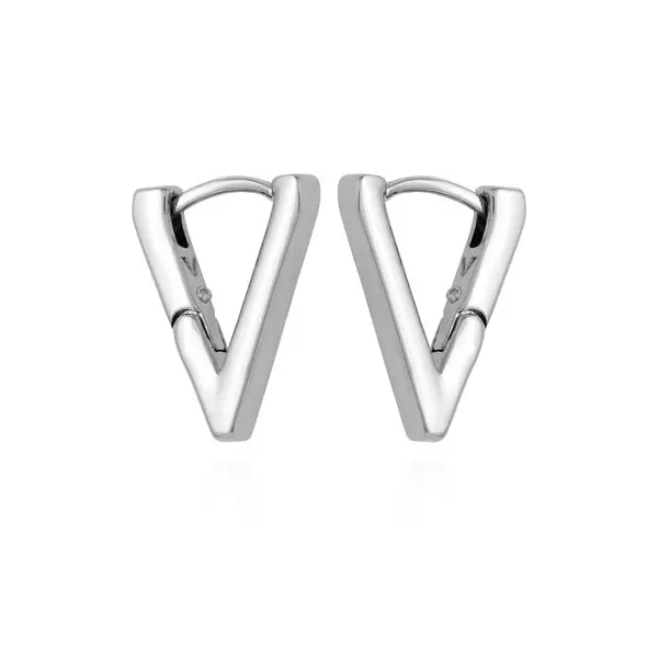 Vince Camuto V-hinge Huggie Earrings - Silver Tone