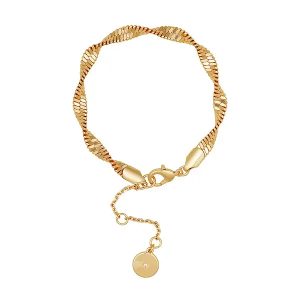 Vince Camuto Twisted Herringbone Chain Bracelet - Gold Tone